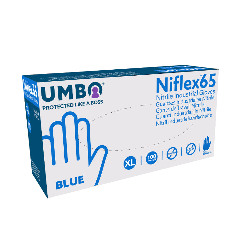 Niflex 65 Guanti in Nitrile Monouso 6.5gr - BLU (1000 pz) – Unisan SRL